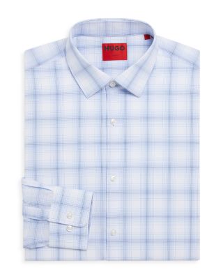 Hugo Boss Mabel Large Grid Regular Fit Dress Shirt In Light/pastel Blue ...