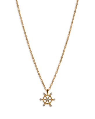 Nadri Vacay Cubic Zirconia Helm Pendant Necklace in 18K Gold Plated, 16 ...