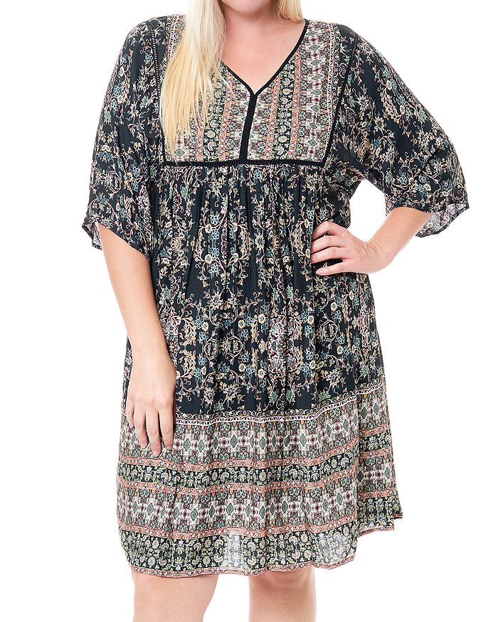 Single Thread Plus Mixed Print Dress | Bloomingdale's