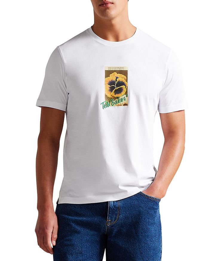 Ted Baker Logo Embroidered Floral Graphic Tee | Bloomingdale's