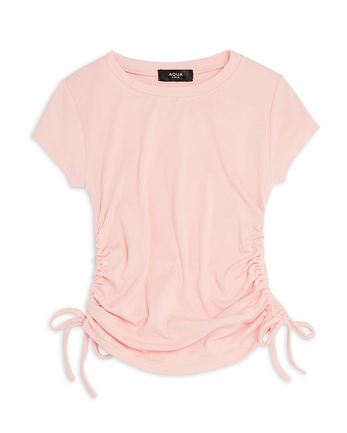 AQUA Girls' Ruched Side Tee, Big Kid - 100% Exclusive | Bloomingdale's