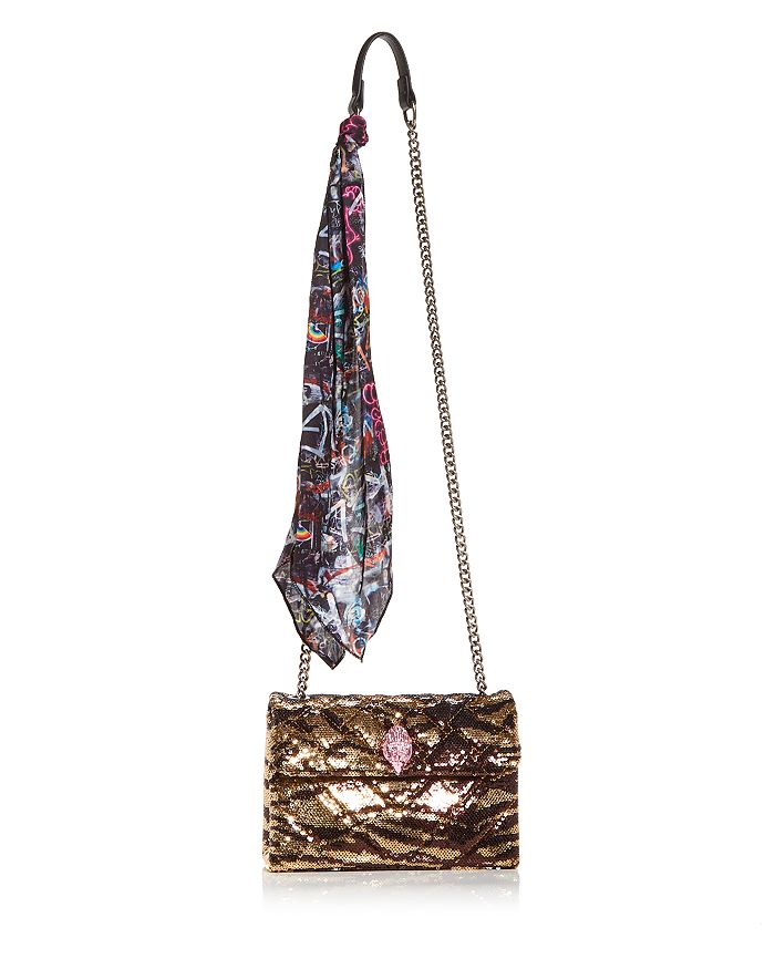 KURT GEIGER LONDON Medium Kensington Animal Print Sequin Crossbody ...