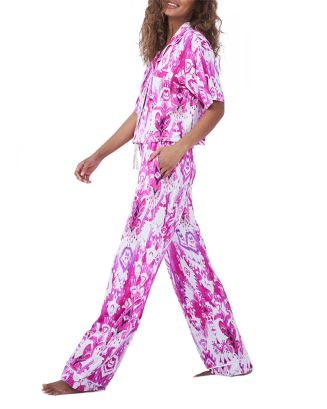 Stripe and Stare Raspberry Ikat Pajama Set | Bloomingdale's