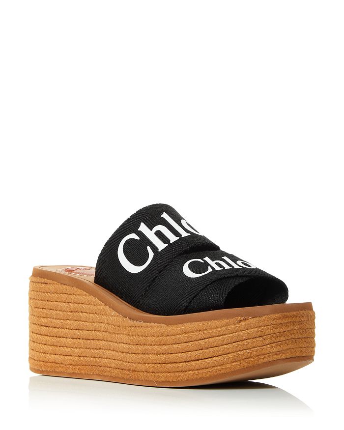 Chloé Women's Woody Platform Wedge Espadrille Slide Sandals ...
