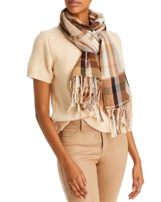 Echo Fringed Cotton & Wool Wrap | Bloomingdale's