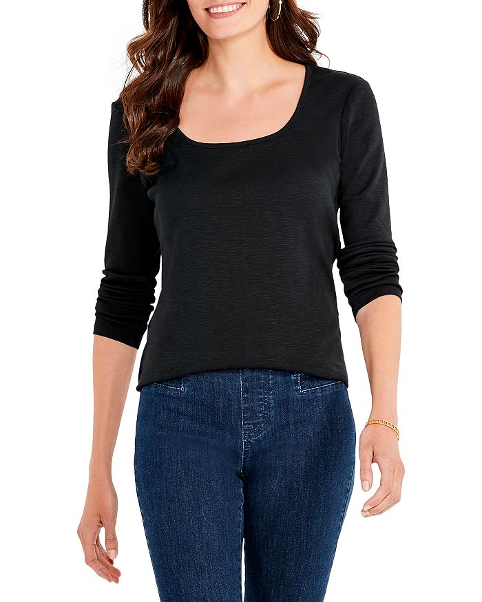NZT NIC+ZOE NIC+ZOE Long Sleeve Square Neck Tee | Bloomingdale's