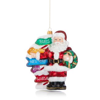 Bloomingdale's Glass Santa Directions Ornament - 100% Exclusive ...