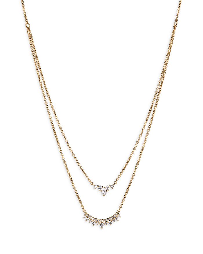 Nadri Nadri Small Fortune Cubic Zirconia Layered Necklace in 18K Gold ...
