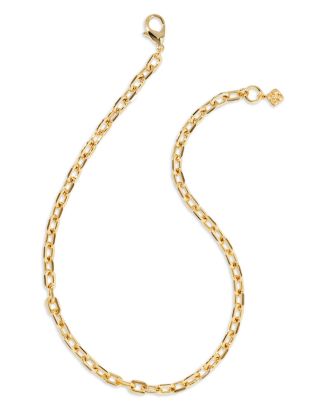 Kendra Scott Korinne Chain Link Strand Necklace in 14K Gold Plated, 20 ...