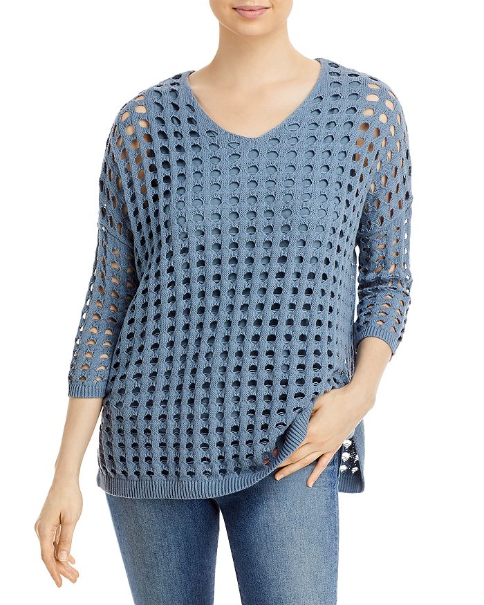 &BASICS Cotton Open Stitch Sweater | Bloomingdale's