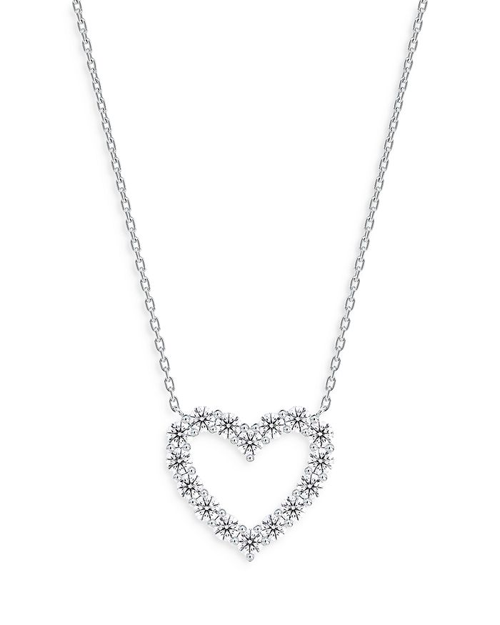 De Beers Forevermark Diamond Heart Pendant Necklace in 18K White Gold ...