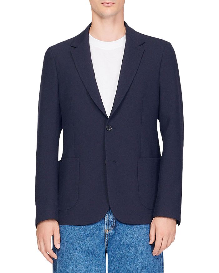 Sandro Solid Jersey Oversized Fit Suit Jacket | Bloomingdale's