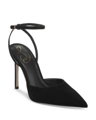 Sam Edelman Women's Avril Ankle Strap Pointed Toe High Heel Pumps ...