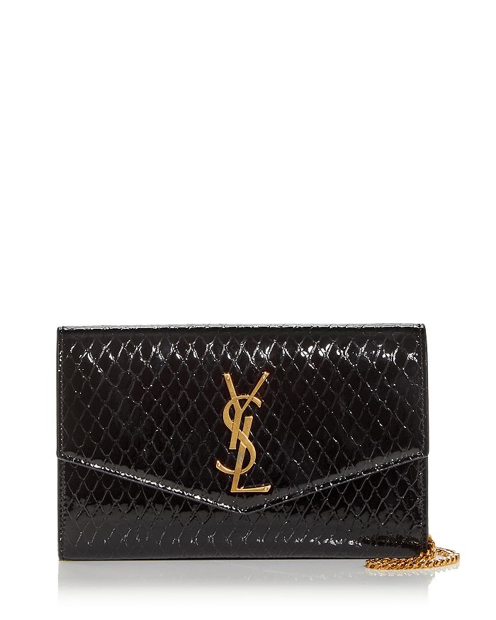 Saint Laurent Python Embossed Patent Leather Crossbody | Bloomingdale's