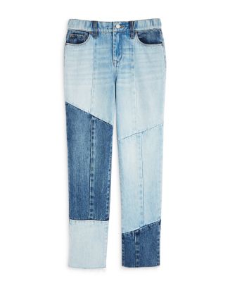 BLANKNYC Girls' Fare Warning Color Blocked Cropped Jeans - Big Kid ...