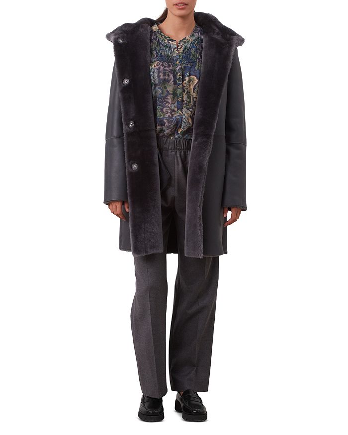 Gerard Darel Maialen Leather High Collar Coat | Bloomingdale's