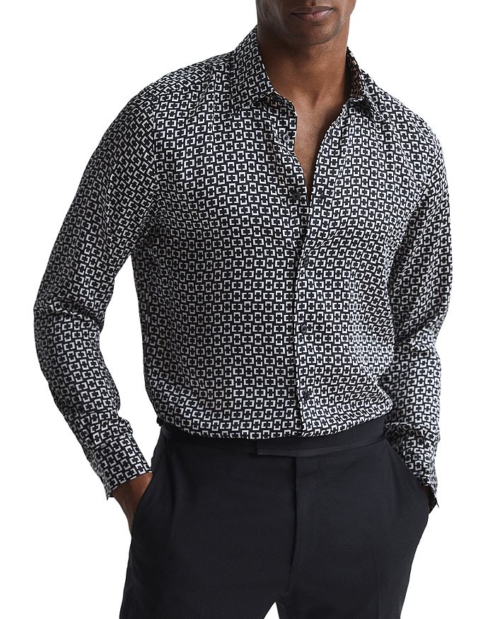REISS Regular Fit Geometric Print Shirt | Bloomingdale's