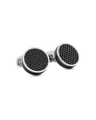 Tateossian Carbon Fiber Round Cufflinks | Bloomingdale's