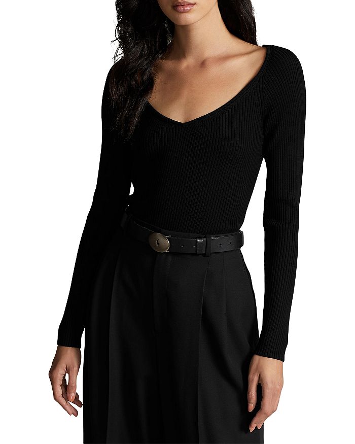 Ralph Lauren Rounded V Neck Top | Bloomingdale's