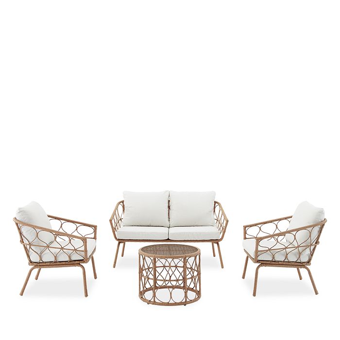 Crosley Sparrow & Wren Juniper 4 Piece Outdoor Wicker Conversation Set ...