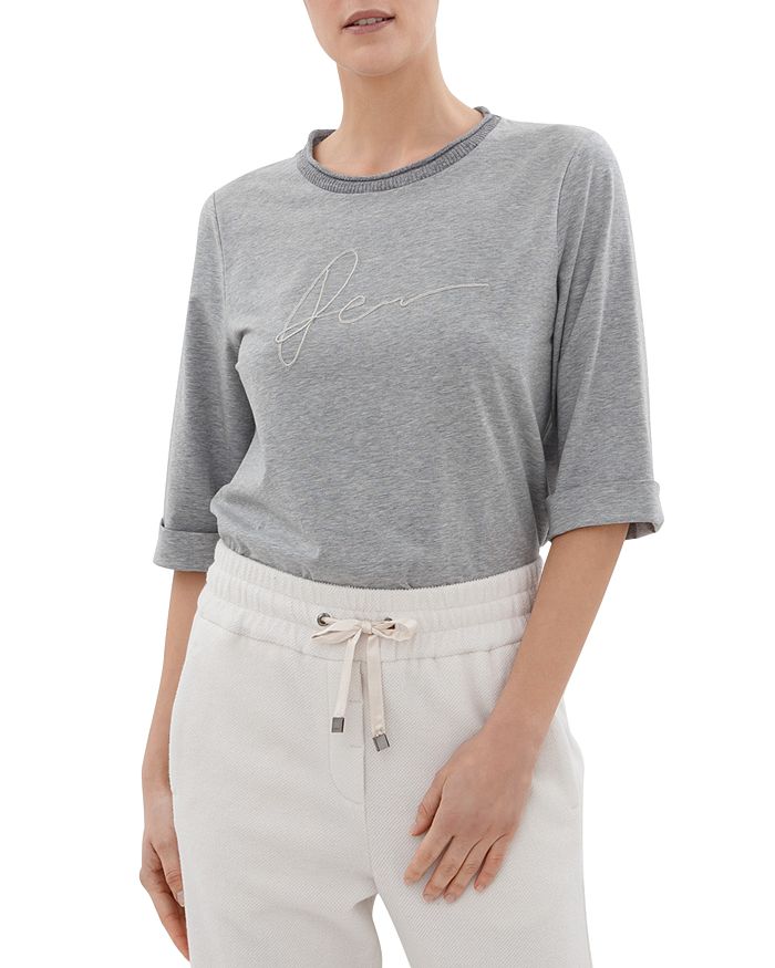 Peserico Perserico Embroidered Logo Tee | Bloomingdale's