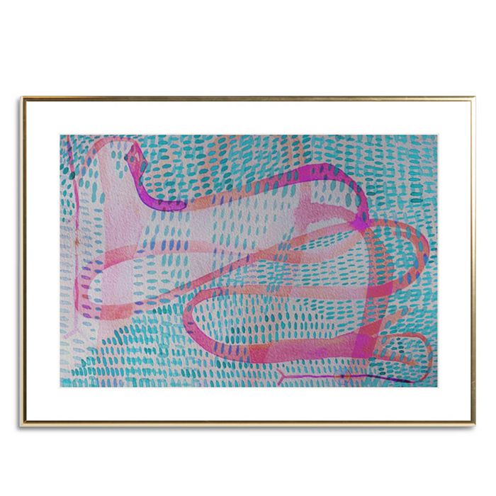 K-Apostrophe Snake Mosaic II Giclée Print Framed in Vintage Gold ...