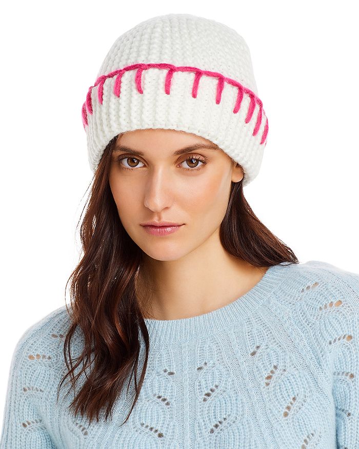 AQUA Whipstitch Cuff Knit Hat - Exclusive | Bloomingdale's