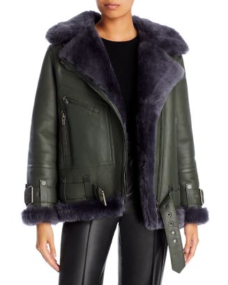 The Arrivals Moya Leather & Shearling Trim Jacket | Bloomingdale's
