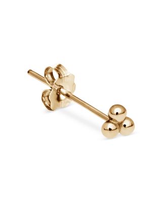 MARIA TASH 14K Yellow Gold Three Ball Trinity Stud Earring ...