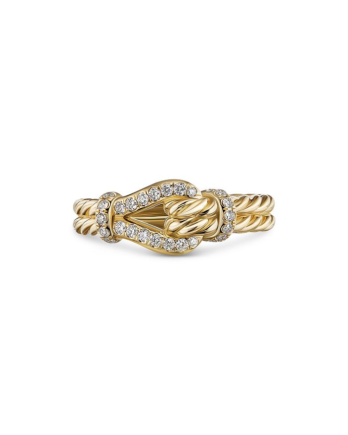 David Yurman 18K Yellow Gold The Thoroughbred® Diamond Loop Ring ...