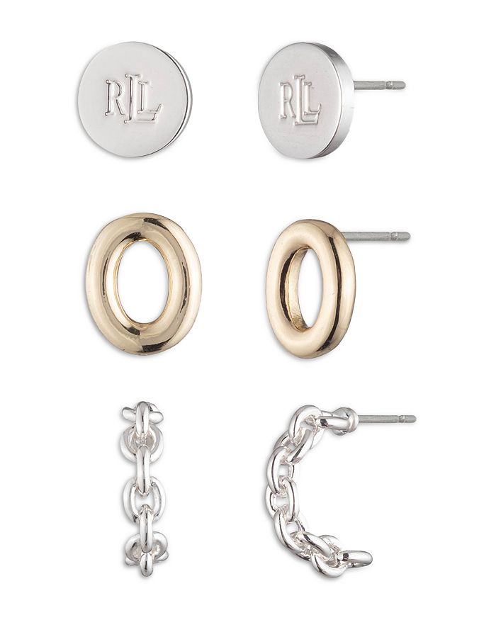 Ralph Lauren Stud & Chain Link Earrings Set | Bloomingdale's