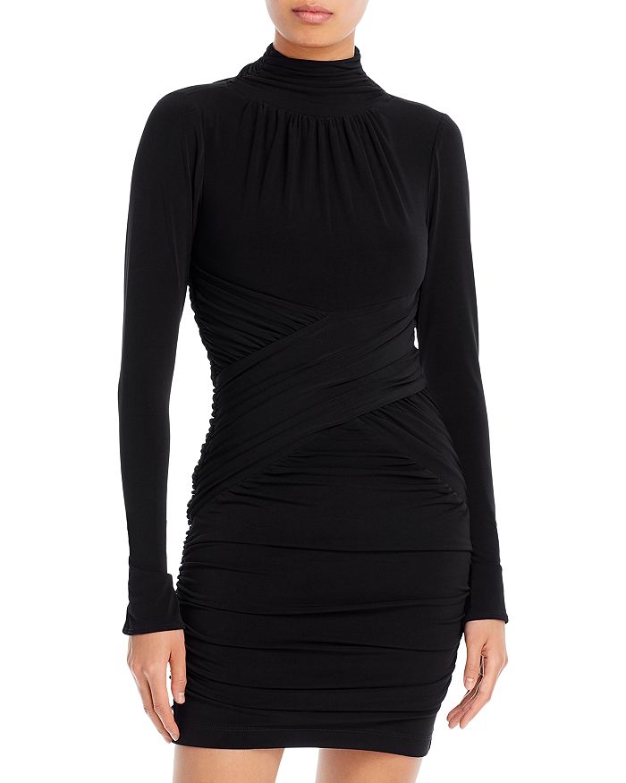 Cinq à Sept Amar Ruched Crossover Dress | Bloomingdale's
