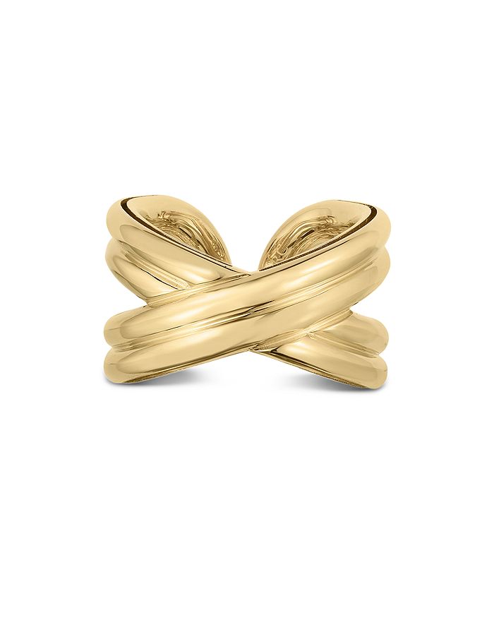 Roberto Coin 18K Yellow Gold Bold Gold Crossover Statement Ring ...