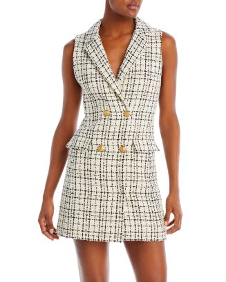 Alice and Olivia Jordy Tweed Double Breasted Mini Dress | Bloomingdale's