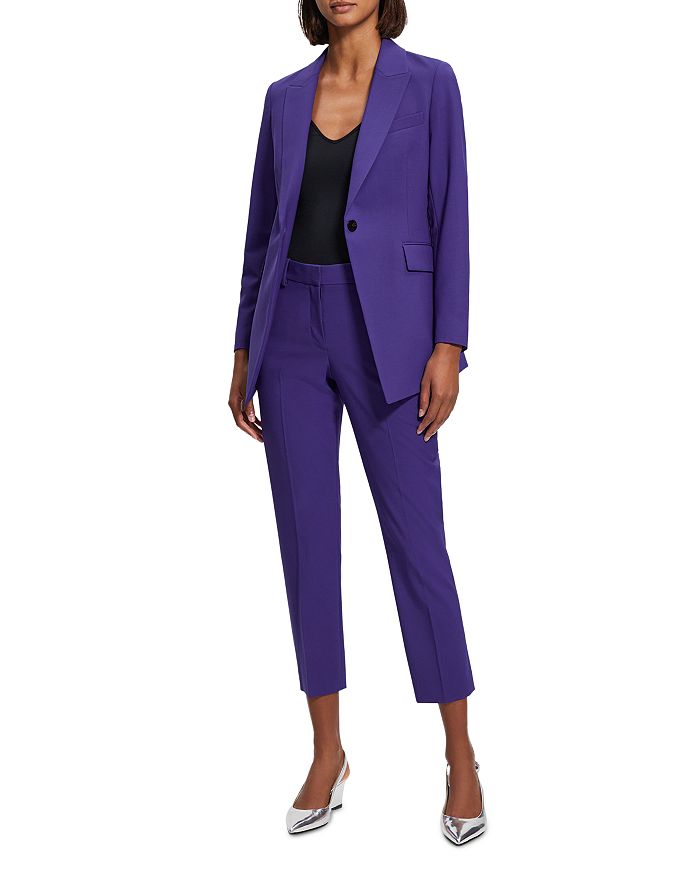 Theory One Button Blazer & Treeca High Rise Cropped Pants | Bloomingdale's