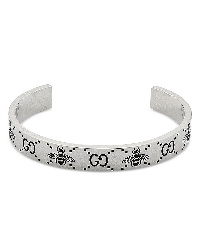 Gucci Sterling Silver Signature Cuff Bracelet | Bloomingdale's