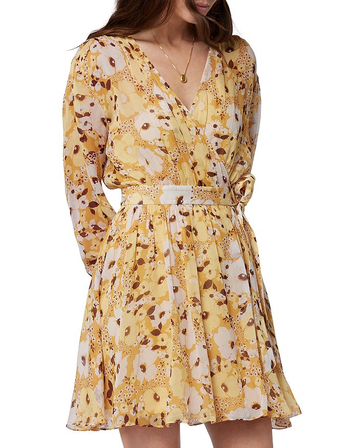 Joie Clara V Neck Silk Fit and Flare Dress | Bloomingdale's