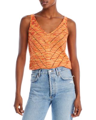 Aqua Talia Marled Crochet Tank - 100% Exclusive In Orange Spacedye ...