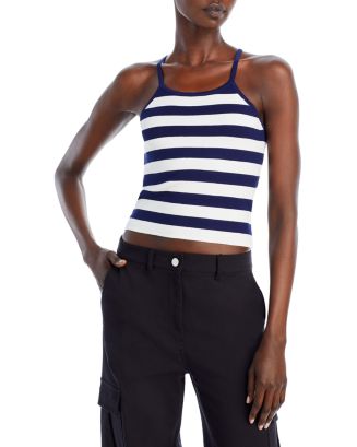 AQUA Striped Knit Tank - 100% Exclusive | Bloomingdale's