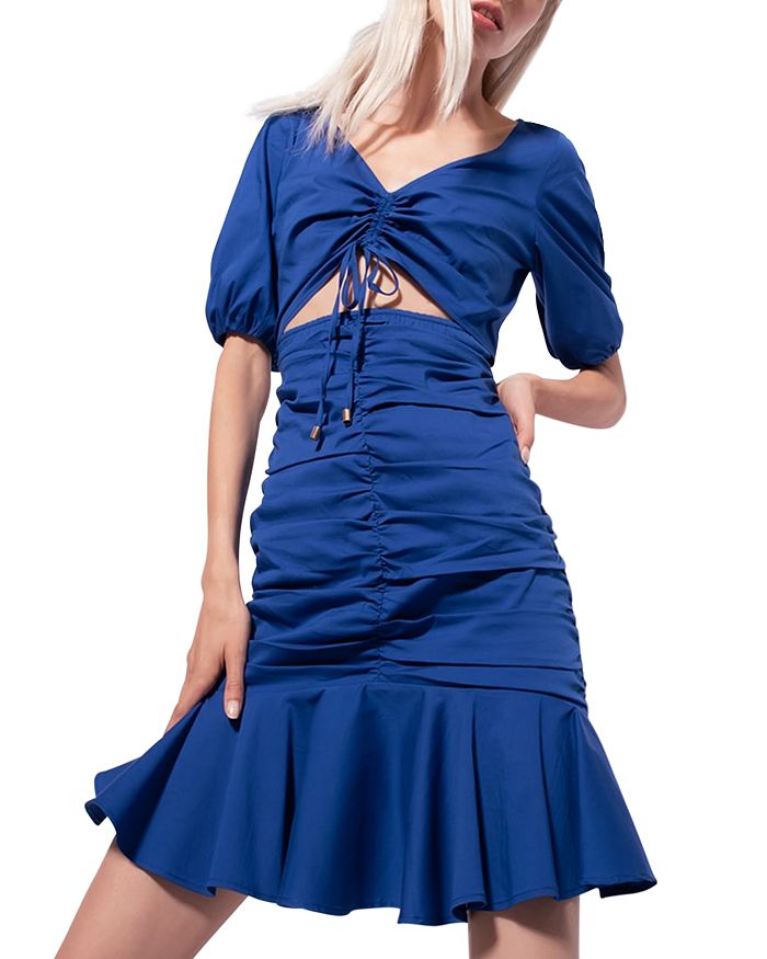 PINKO Drawstring Cutout Ruched Dress | Bloomingdale's