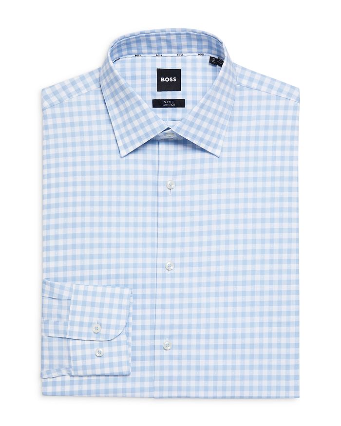 BOSS Hank Kent Slim Fit Check Button Front Dress Shirt | Bloomingdale's