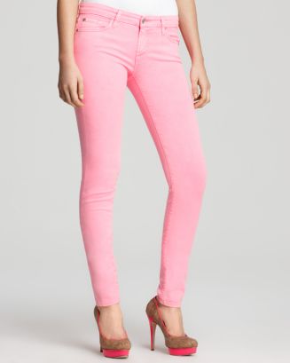 7 For All Mankind Jeans - Neon Skinny Jeans in Pink | Bloomingdale's