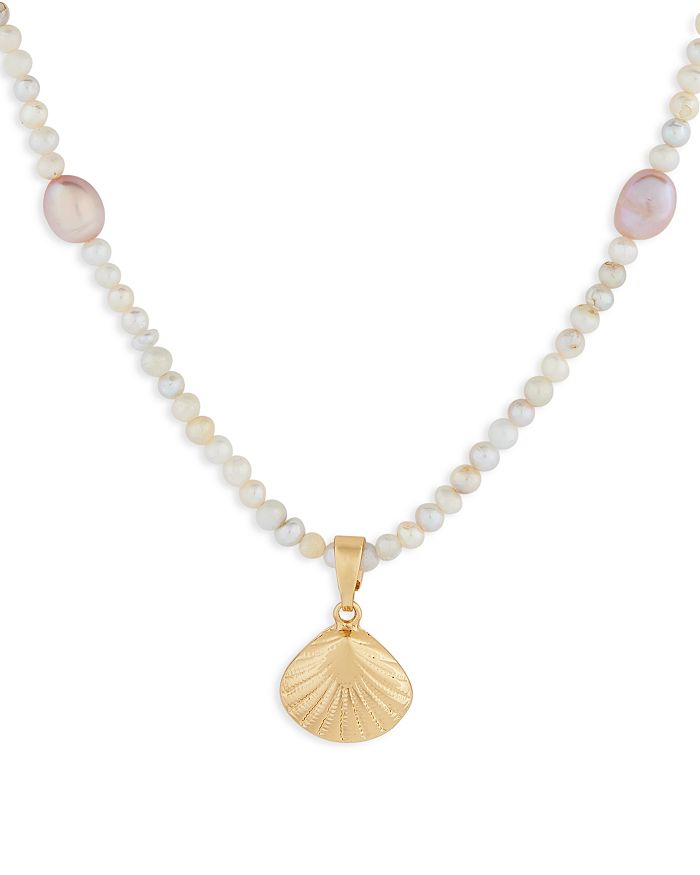 AQUA Cultured Freshwater Pearl Seashell Necklace, 17"-20" - 100% ...