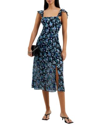 FRENCH CONNECTION Bette Floral Burnout Midi Dress | Bloomingdale's