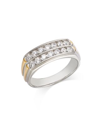 Bloomingdale's Fine Collection Men's Diamond Double Row Band in 14K ...