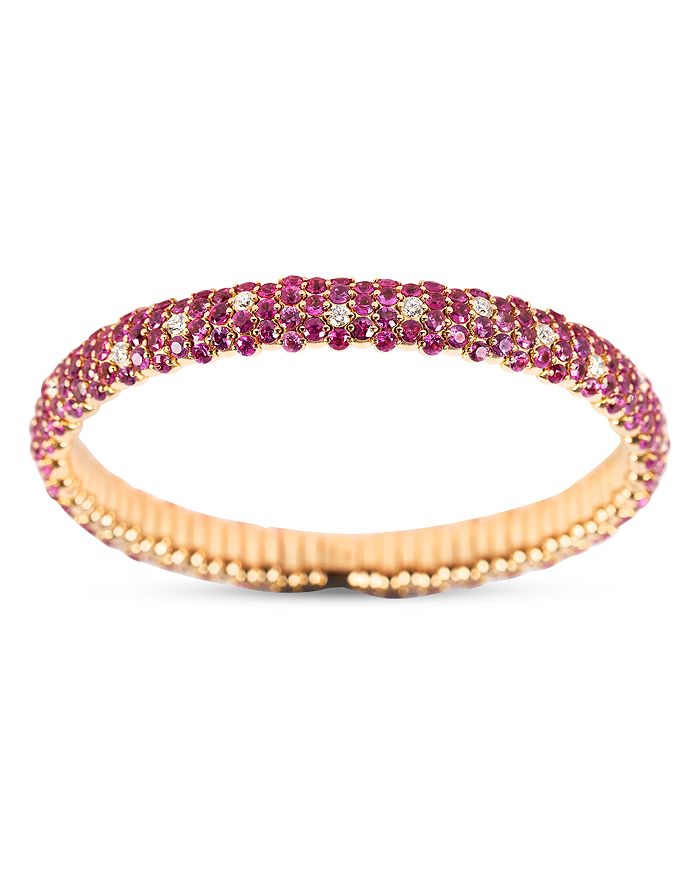 ZYDO 18K Rose Gold Stretch Pink Sapphire & Diamond Bracelet ...