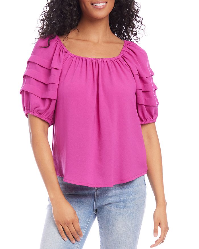 Karen Kane Pleated Sleeve Top | Bloomingdale's