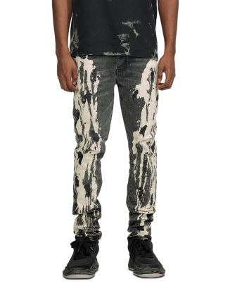 Purple Brand Spilled Bleach Skinny Jeans in Black | Bloomingdale's
