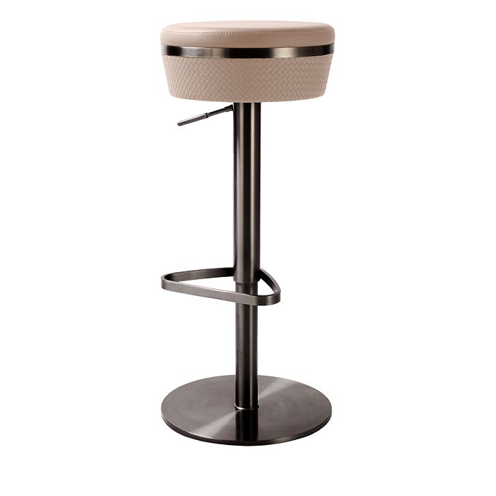 TOV Furniture Astro Cafe au Lait Woven Faux Leather Adjustable Stool ...