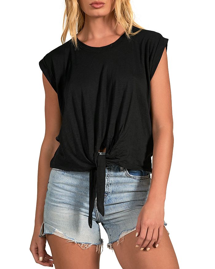 Elan Cap Sleeve Tie Hem Top | Bloomingdale's